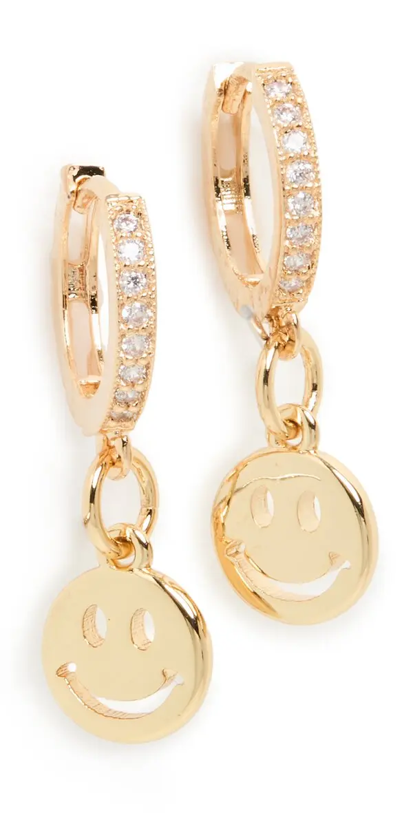 Buy Alexa Leigh Smiley Crystal Huggie Hoops - Gold At 30% Off ...