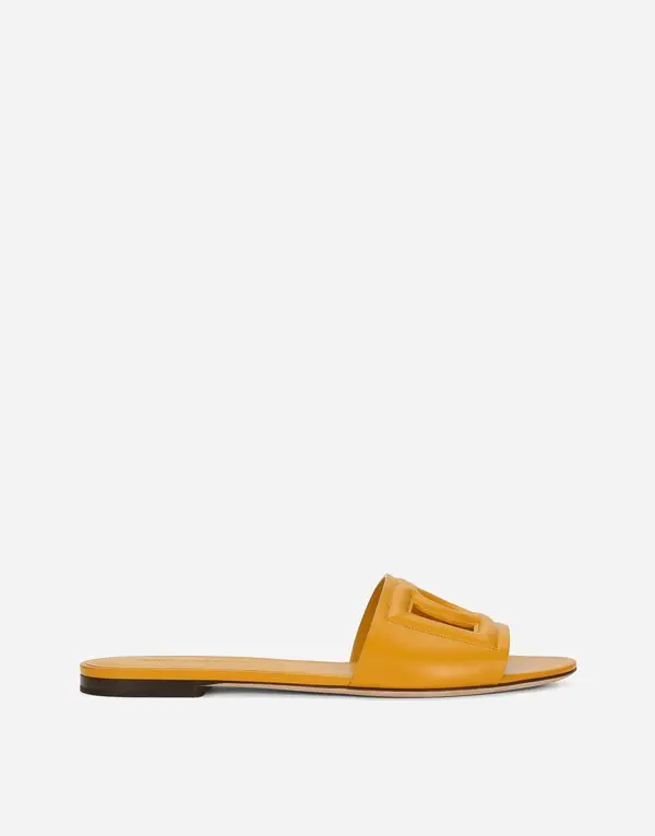Dolce & Gabbana Calfskin Sliders - Yellow