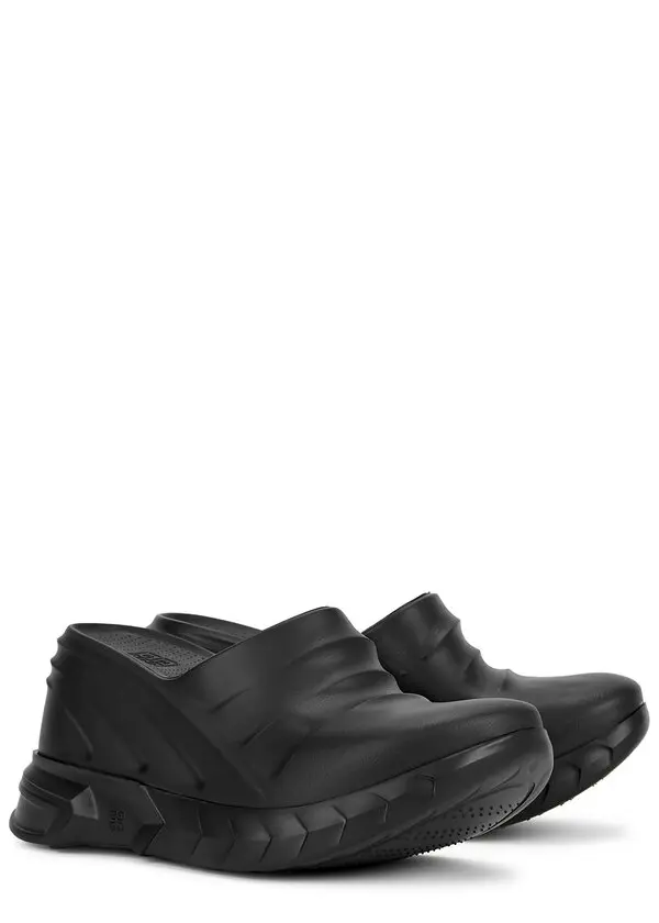 Givenchy Marshmallow Rubber Wedge Clogs - Black | Editorialist