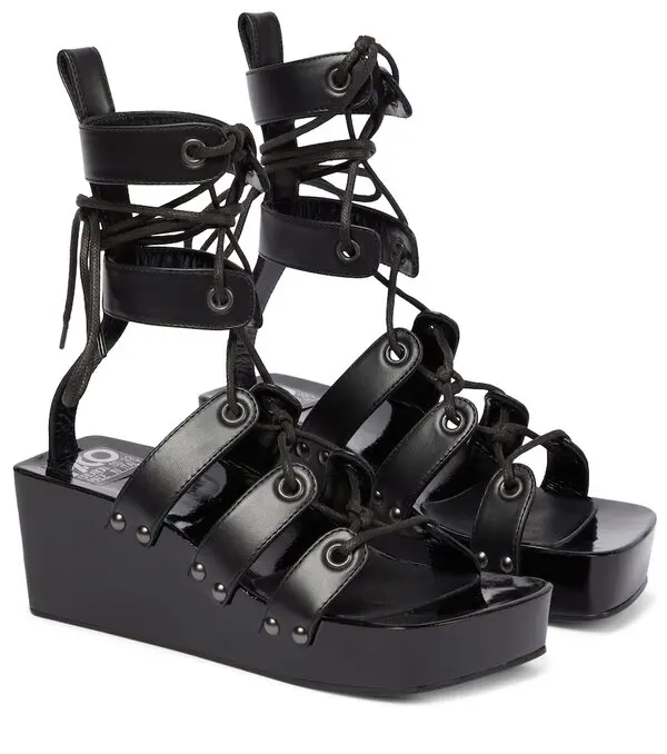 Buy Paco Rabanne Wedge Gladiator Sandals - Black At 70% Off | Editorialist