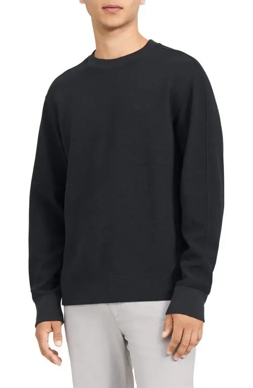 Theory Meir Crew Studio Ottoman Sweater - Black