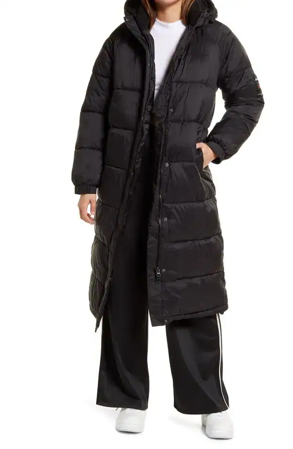 Iets Frans Thermore Maxi Recycled Puffer Jacket In Black 30% Off