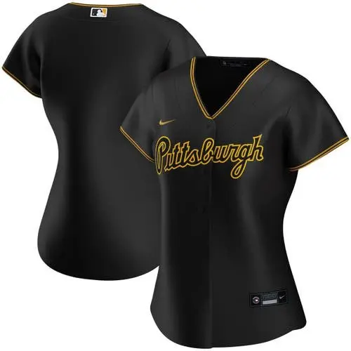 Nike Pittsburgh Pirates Alternate Replica Team Script Jersey - Black ...