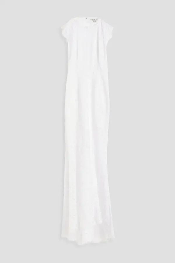 Rachel Zoe Open-back Corded Lace Gown - White