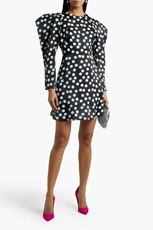 Carolina Herrera Open-Back Polka-Dot Silk-Organza Mini Dress In Black - 60%  Off | Editorialist
