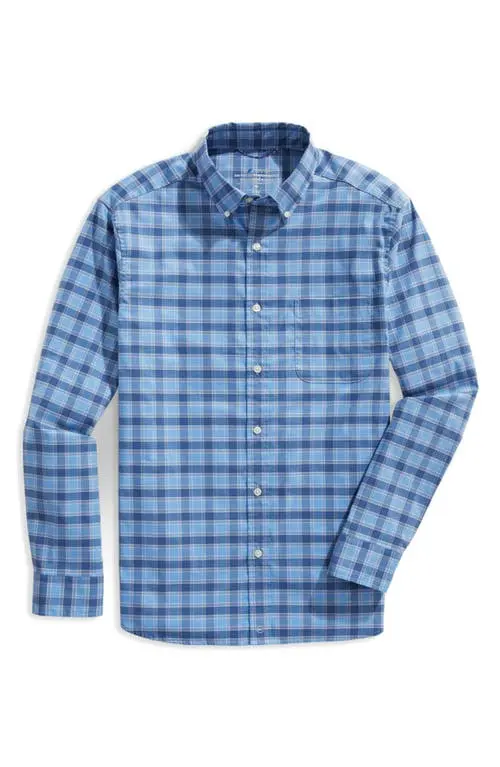 Vineyard Vines On-the-go Classic Fit Plaid Stretch Button-up Shirt - Dockside Blue