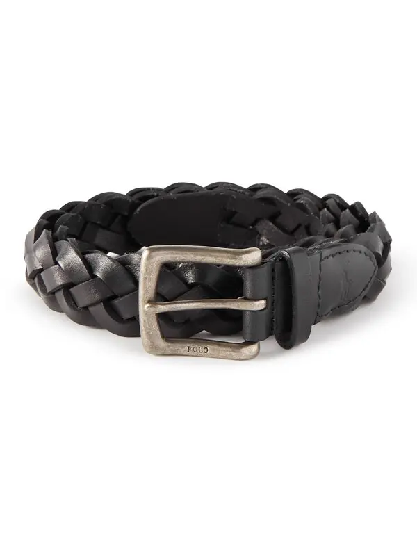 Ralph Lauren 3cm Braided Leather Belt In Black - 40% Off  display picture 3