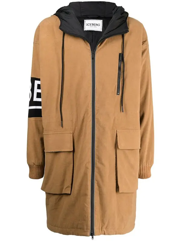 Iceberg Logo-print Parka - Brown