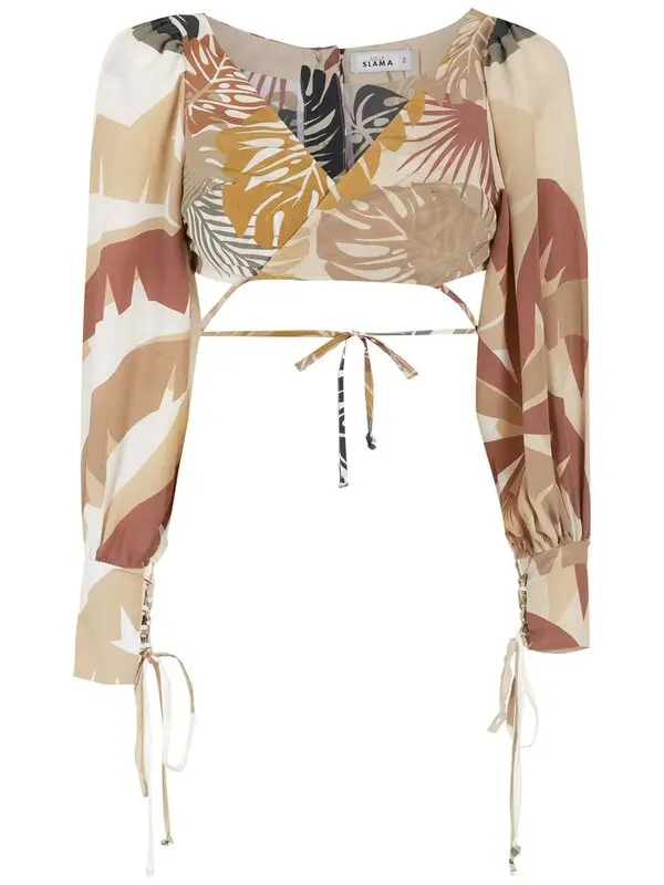 AMIR SLAMA Tropical Print Blouse