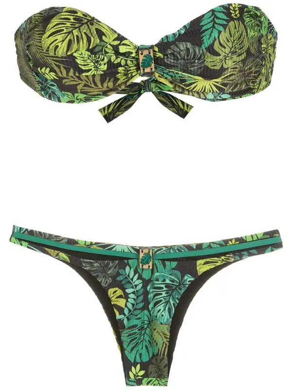 AMIR SLAMA Tropical Print Bikini Set