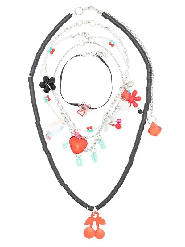AMIR SLAMA Four-strand Charm Necklace - Black
