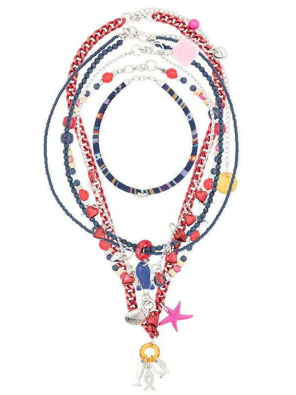 AMIR SLAMA Five-strand Charm Necklace - Blue