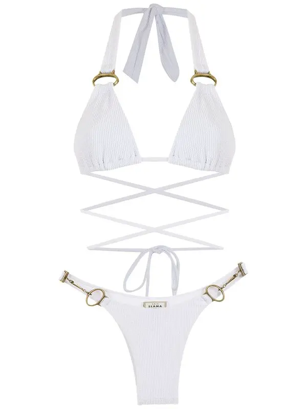 AMIR SLAMA Wrap-around Bikini Set - White