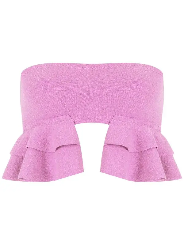 CLUBE BOSSA Ruffle-embellished Bandeau Bikini Top - Pink