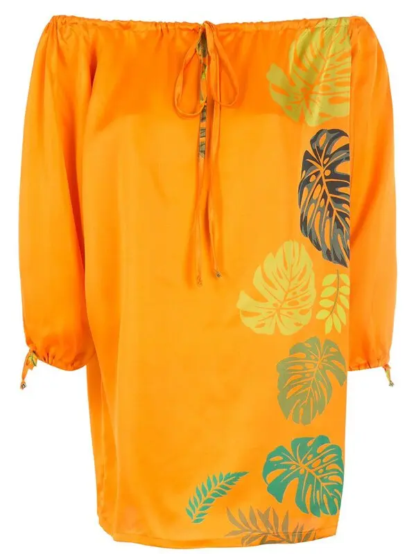 AMIR SLAMA Palm Leaf Print Mini Dress