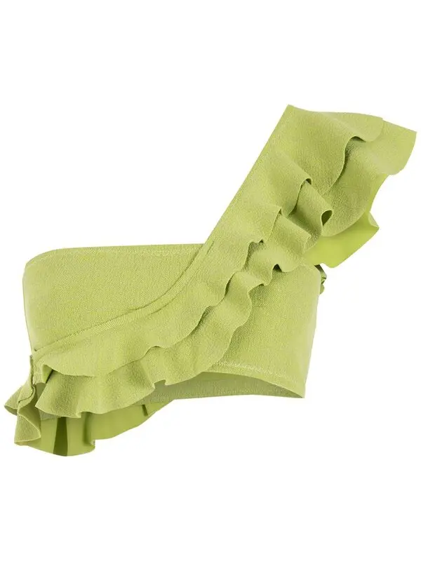CLUBE BOSSA Ruffle-trimmed One-shoulder Bikini Top