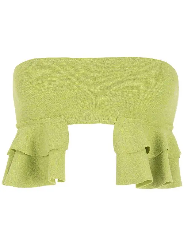 CLUBE BOSSA Ruffle-embellished Bandeau Bikini Top - Green