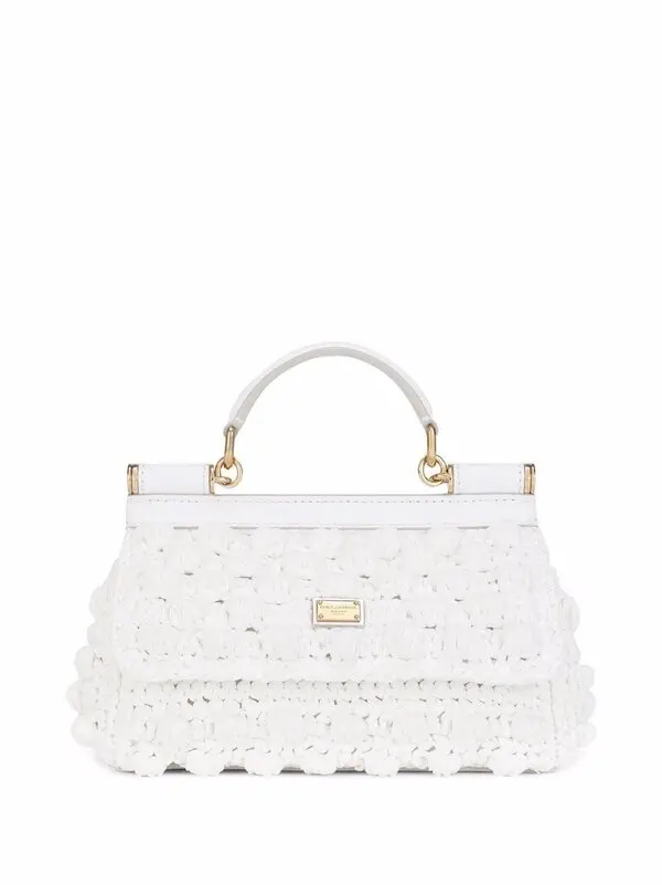 Dolce & Gabbana Small Sicily Raffia Top-handle Bag