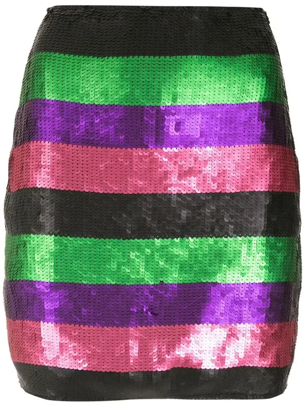 AMIR SLAMA Sequin Striped Mini Skirt
