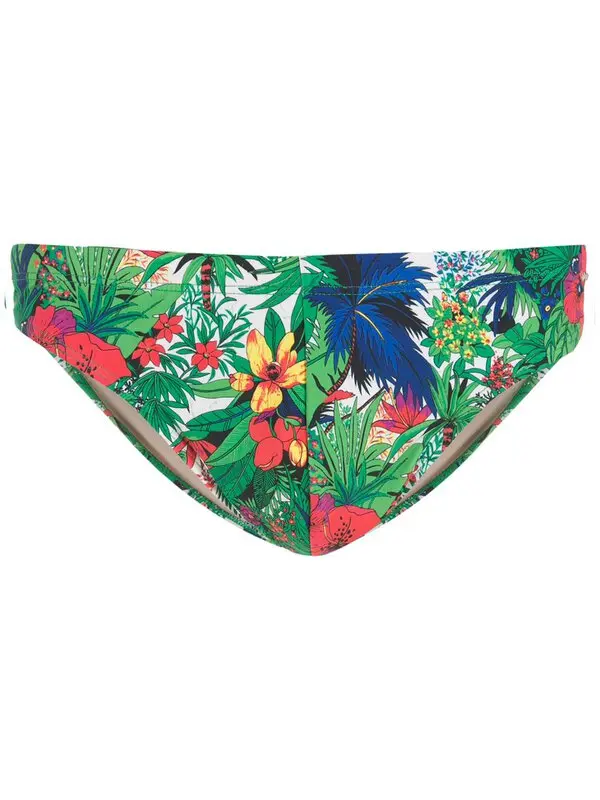 AMIR SLAMA Floral Print Swim Trunks