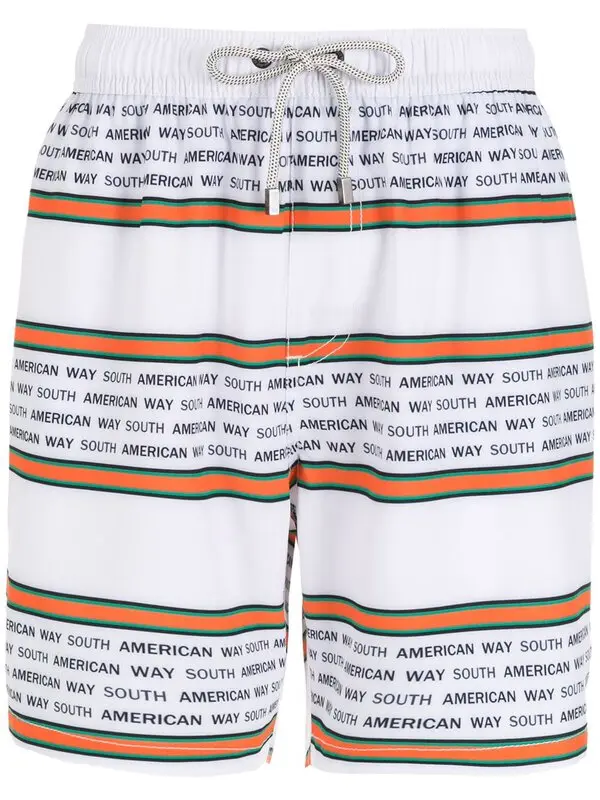 AMIR SLAMA Striped Drawstring Swim Shorts