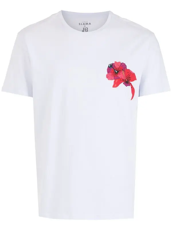 AMIR SLAMA Floral-print Crewneck T-shirt