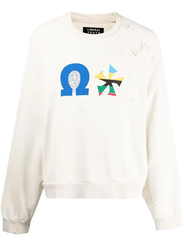 LIBERAL YOUTH MINISTRY Distressed-effect Sweatshirt