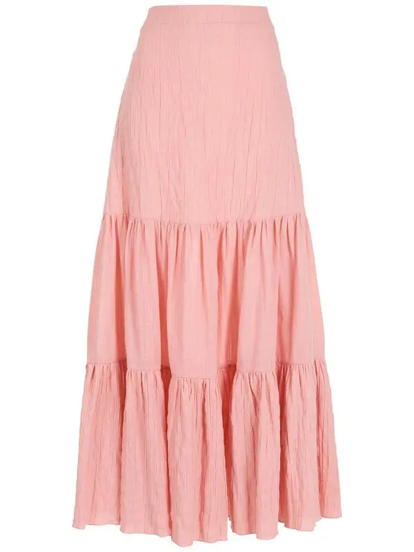 CLUBE BOSSA Pisan Tiered Maxi Skirt - Pink