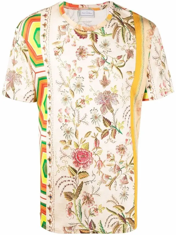 PIERRE-LOUIS MASCIA Mix-print T-shirt