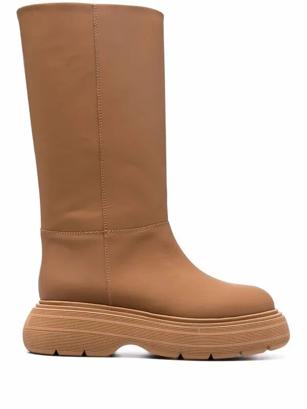 GIABORGHINI Chunky Sole Leather Boots