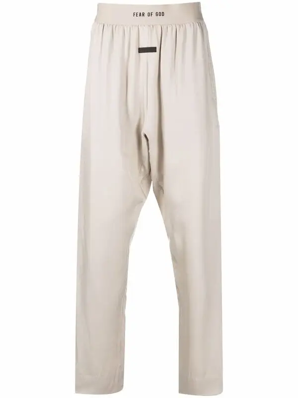Fear Of God Logo-waist Slip-on Dropped-crotch Trousers - Neutrals