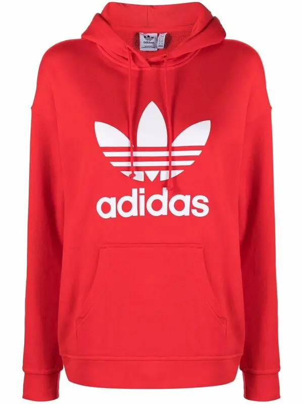 Adidas Logo-print Hoodie - Red