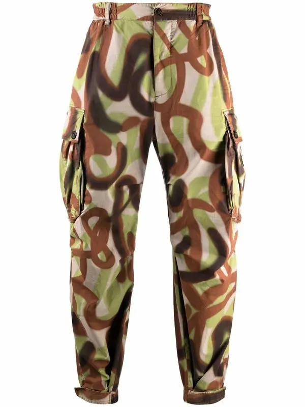 Dsquared2 Graffiti Print Cargo Trousers