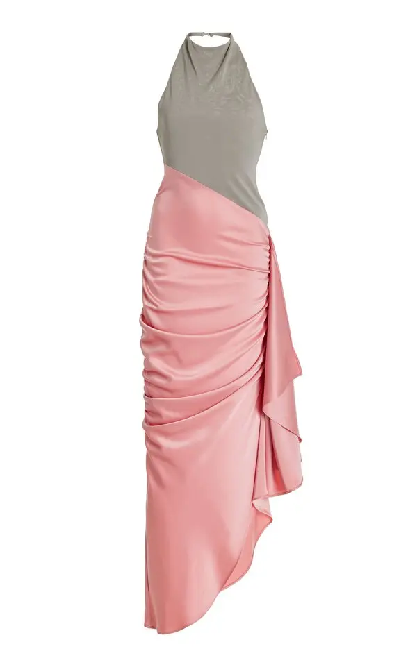 sachin and babi light blue dress Navy Satin Halter Maxi Dress – Mint Velvet