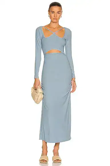 Simkhai Maisha Midi Dress In Blue In Baltic - 67% Off | Editorialist