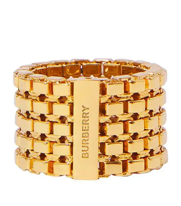 Burberry Plated Chain-Link Ring - Gold | Editorialist 