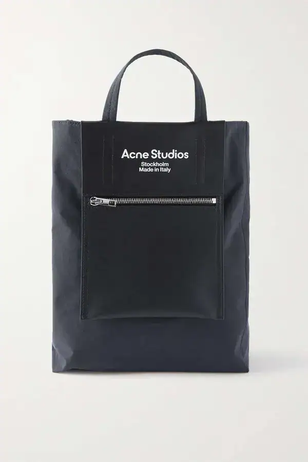 Acne Studios Baker Out Medium Canvas And Printed Leather Tote