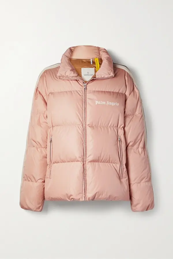 Moncler Palm Angels Rodman Striped Quilted Down Jacket - Pink