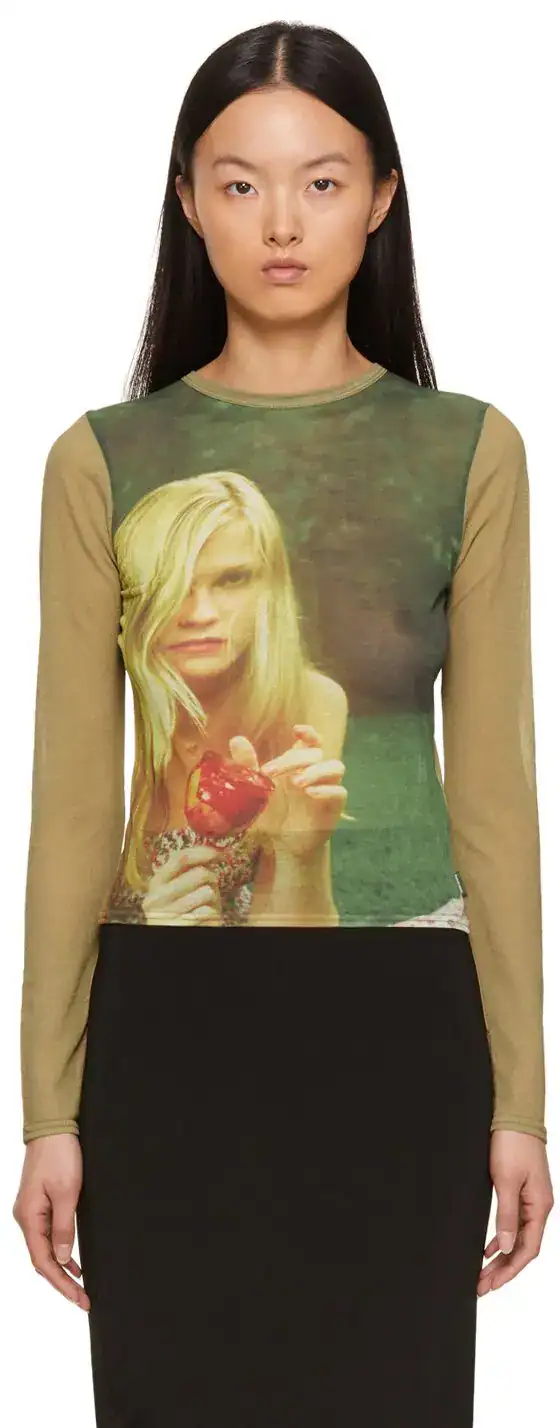 Marc Jacobs Heaven Khaki Lux Mesh Top - 241 Khaki Multi | Editorialist