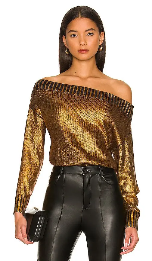 Superdown Marla Metallic Sweater - Copper