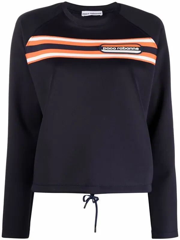 Rabanne Logo-patch Striped Sweatshirt