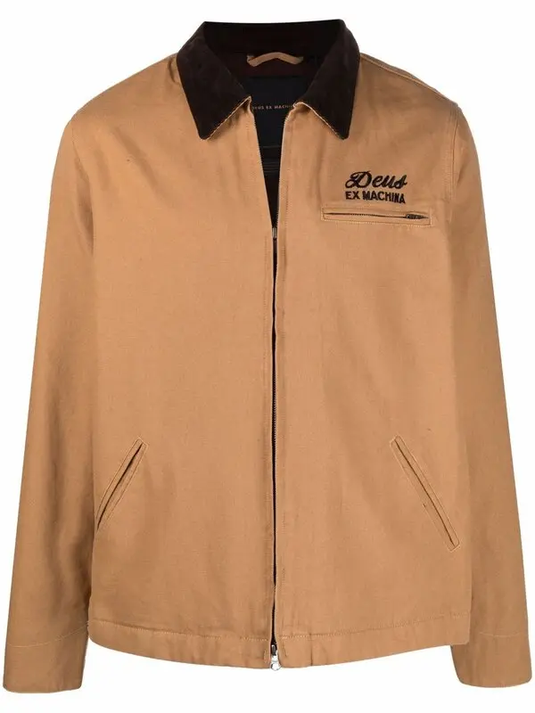 Deus Ex Machina Embroidered-logo Zip-up Windbreaker