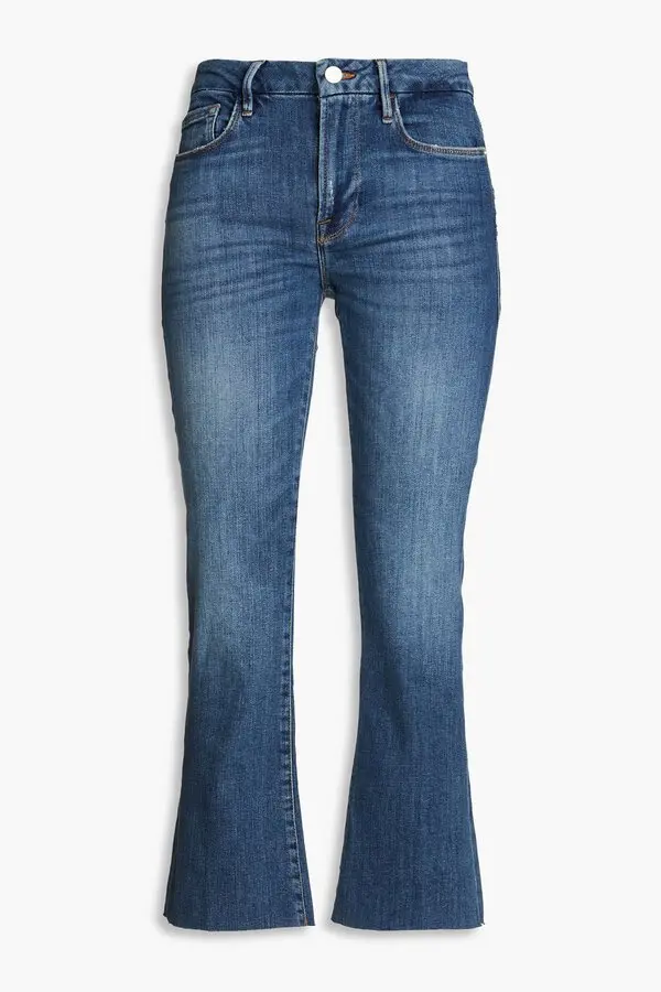 FRAME Le Crop Mini Boot Mid-rise Jeans - Mid Denim