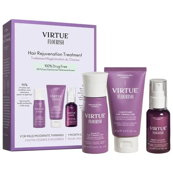 VIRTUE Flourish Hair Rejuvenation Treatment Set For Thinning Hair - One-color