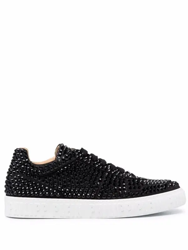 Philipp Plein King Power Stud-embellished Sneakers - Black