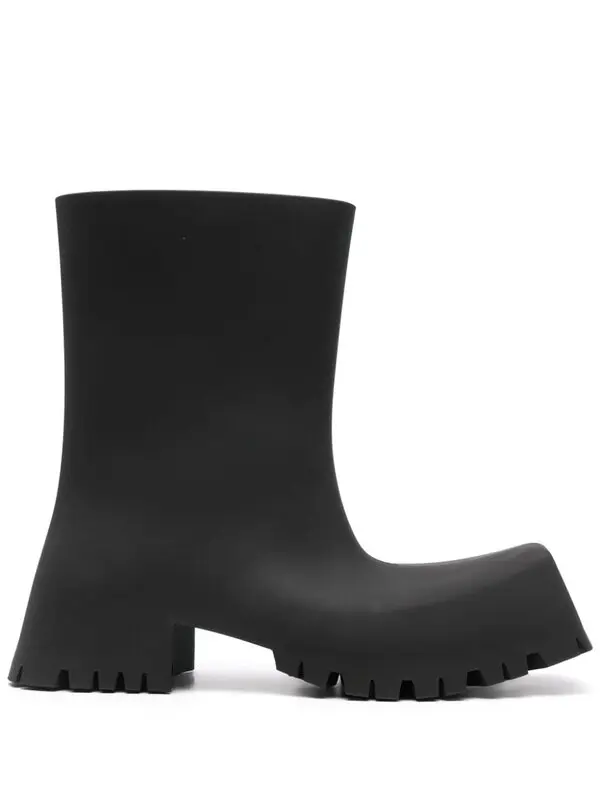 Balenciaga Trooper Rubber Low Boots - Black
