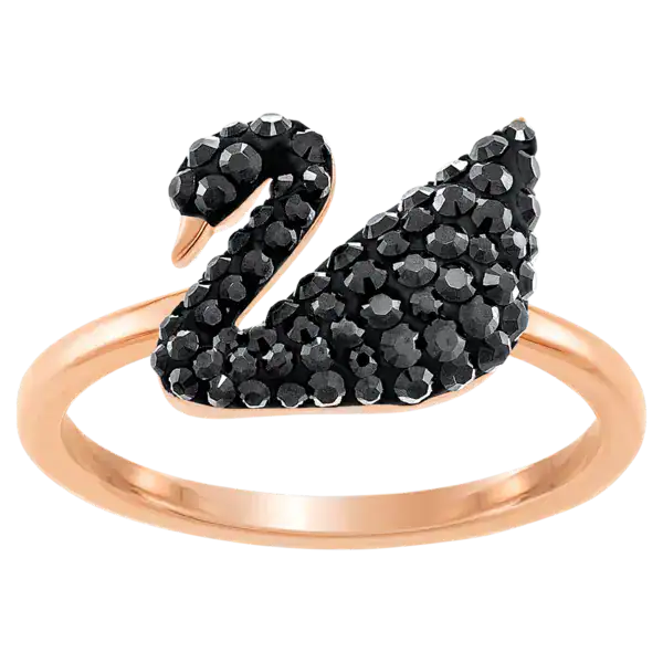 Buy SWAROVSKI Iconic Swan Ring - Black At 50% Off | Editorialist