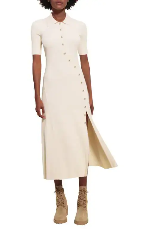 ankle length dress for women Long Sleeve Midi Asymmetric Sweater Dress