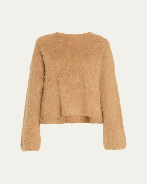 TOTÊME Boxy Alpaca Knit Sweater - Medium Brown
