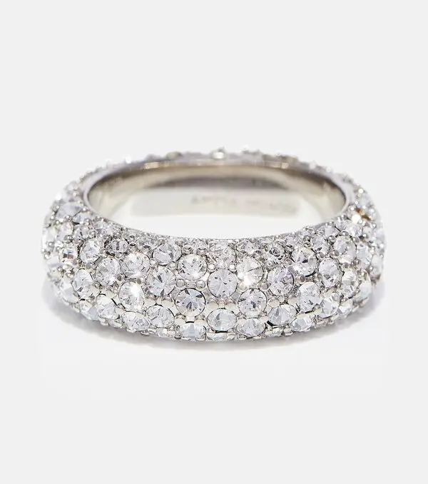 Amina Muaddi Cameron Crystal Ring - Silver